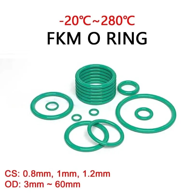 Уплотнительное кольцо FKM зеленое OD4xCS1 (50шт)