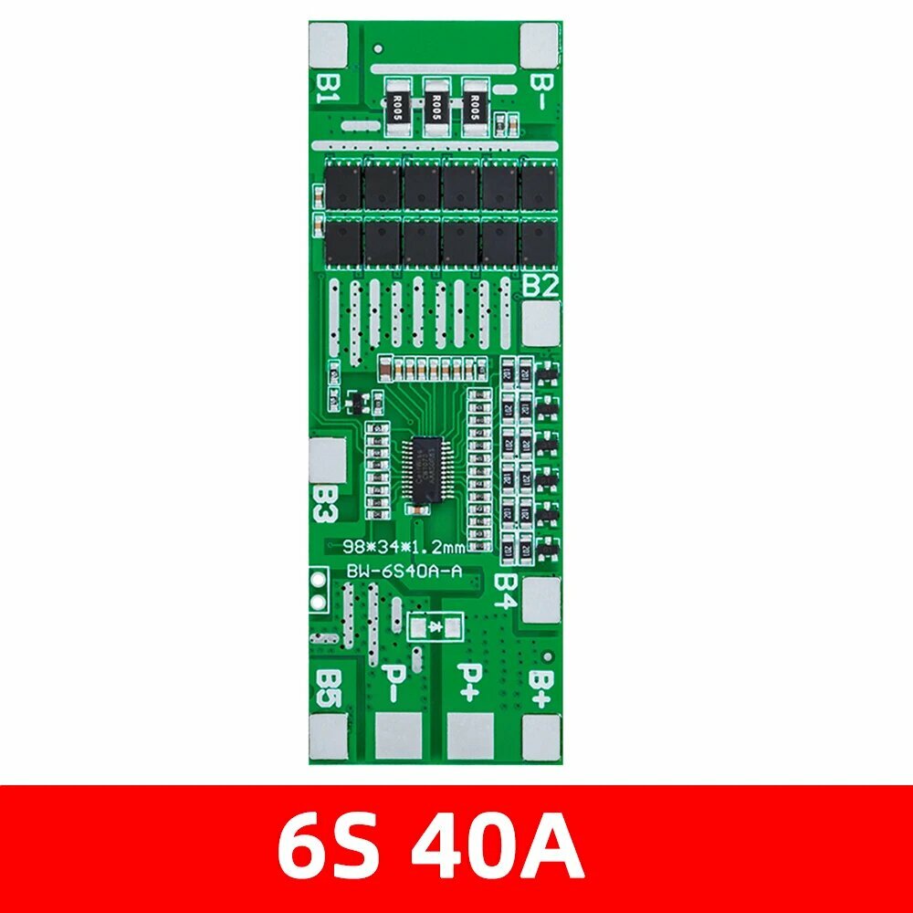 Плата защиты аккумулятора BMS 6S 40A