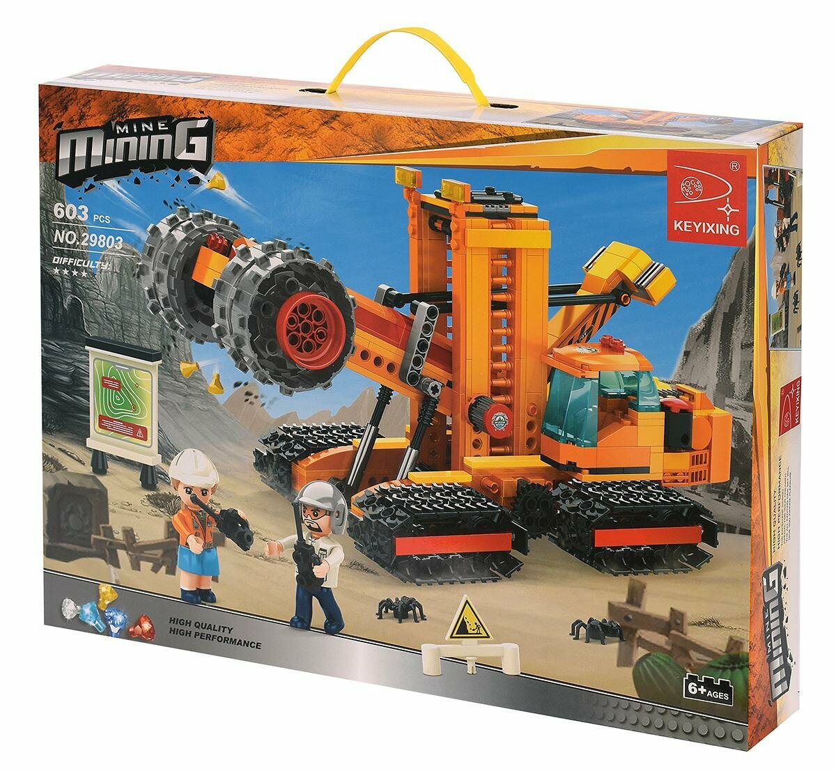 Конструктор блочный 'Добыча полезных ископаемых', 603 детали, пластик, 35х47х6,5см, для детей от 6 лет