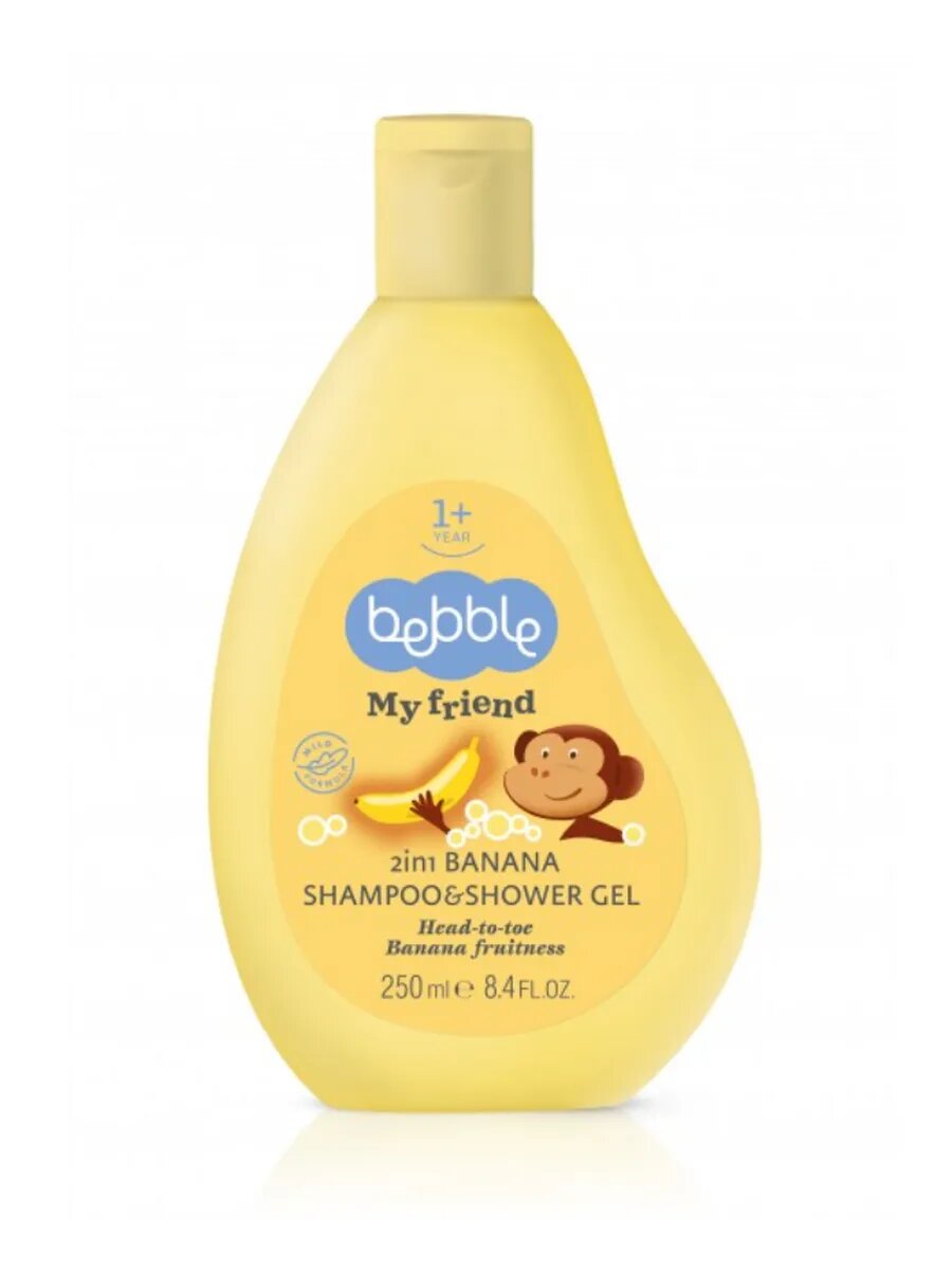 Bebble Шампунь-гель детский 2 в 1 от 1 года, шампунь-гель, б