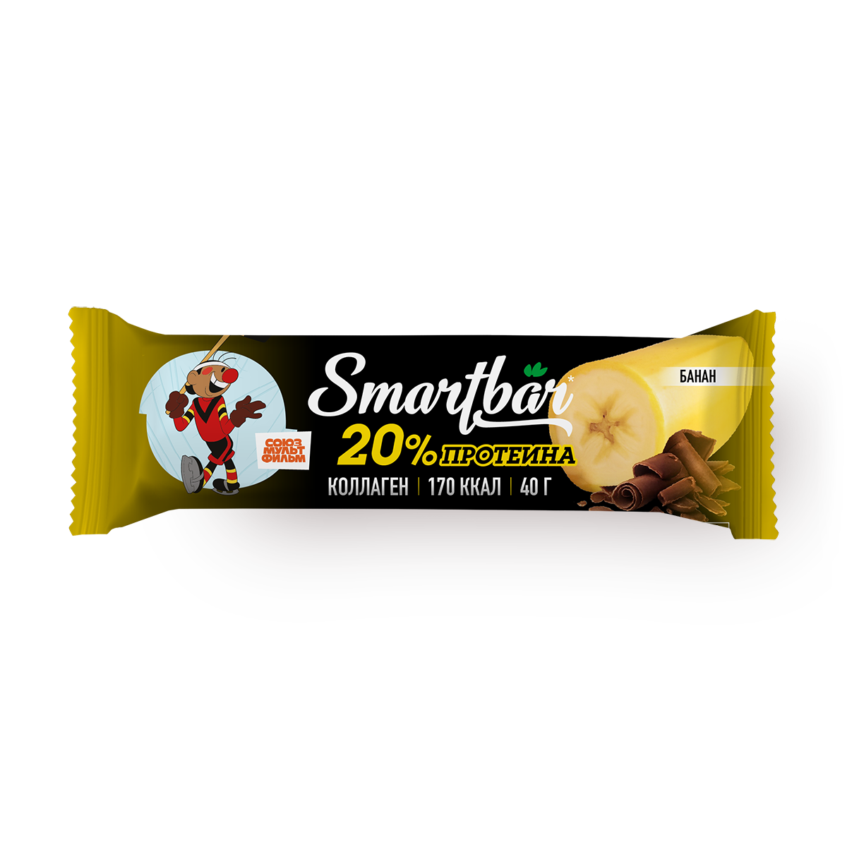 Батончик Smartbar Protein, протеиновый, с бананом, 170 ккал, 40 г