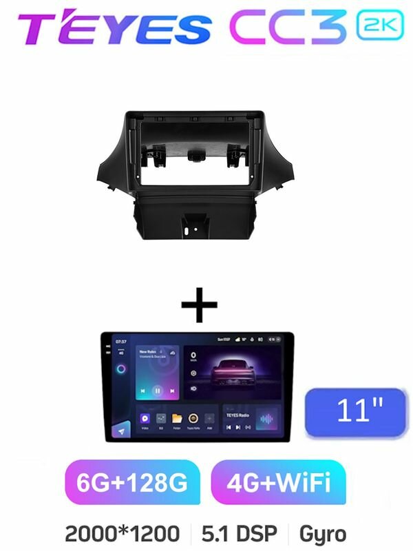 Магнитола 11" Teyes CC3 2k 6/128 Gb Chevrolet Orlando 2010-2018 0 din