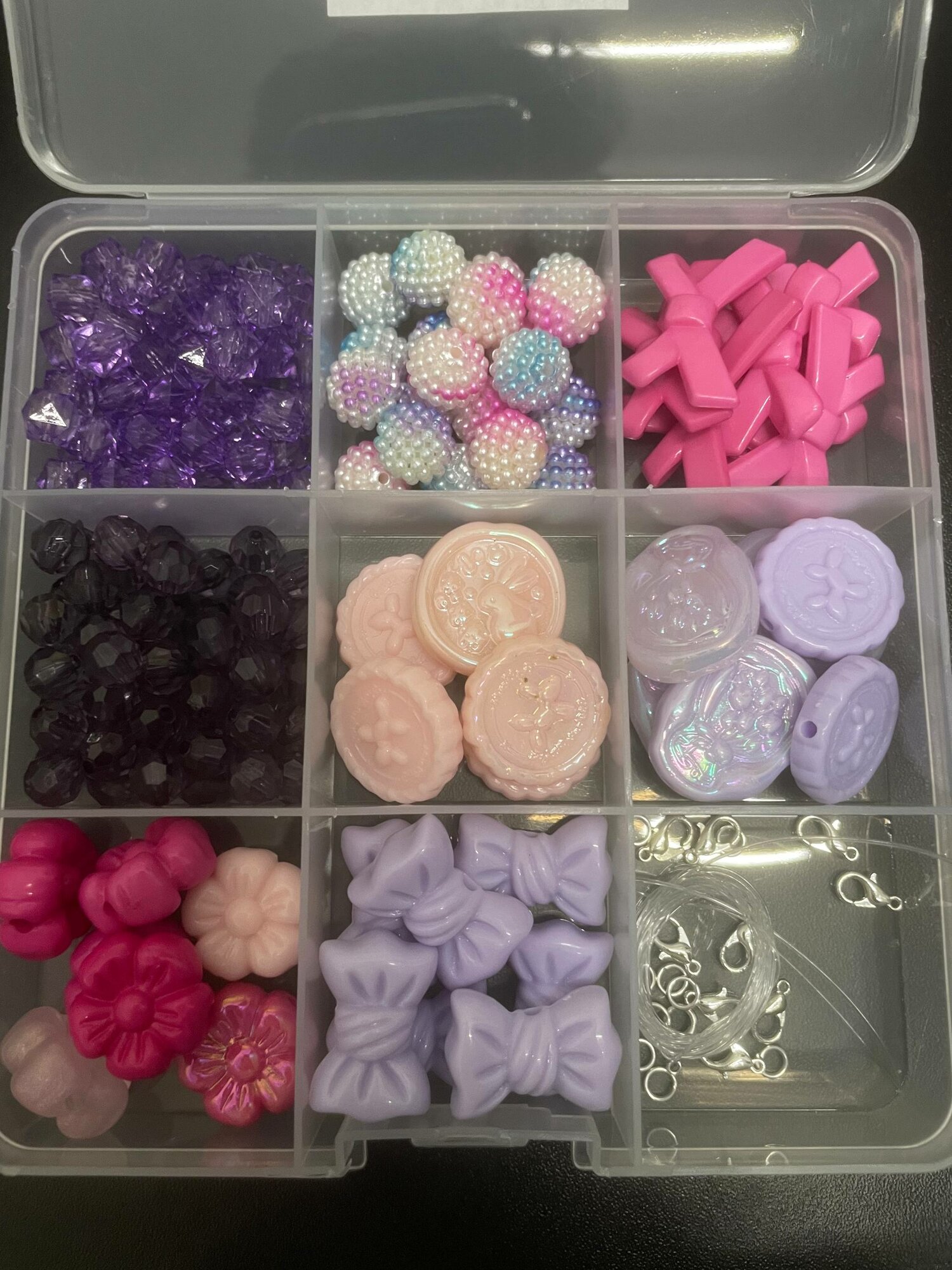 Набор бисера для рукоделия, пластик, разный размер, цвет и форма