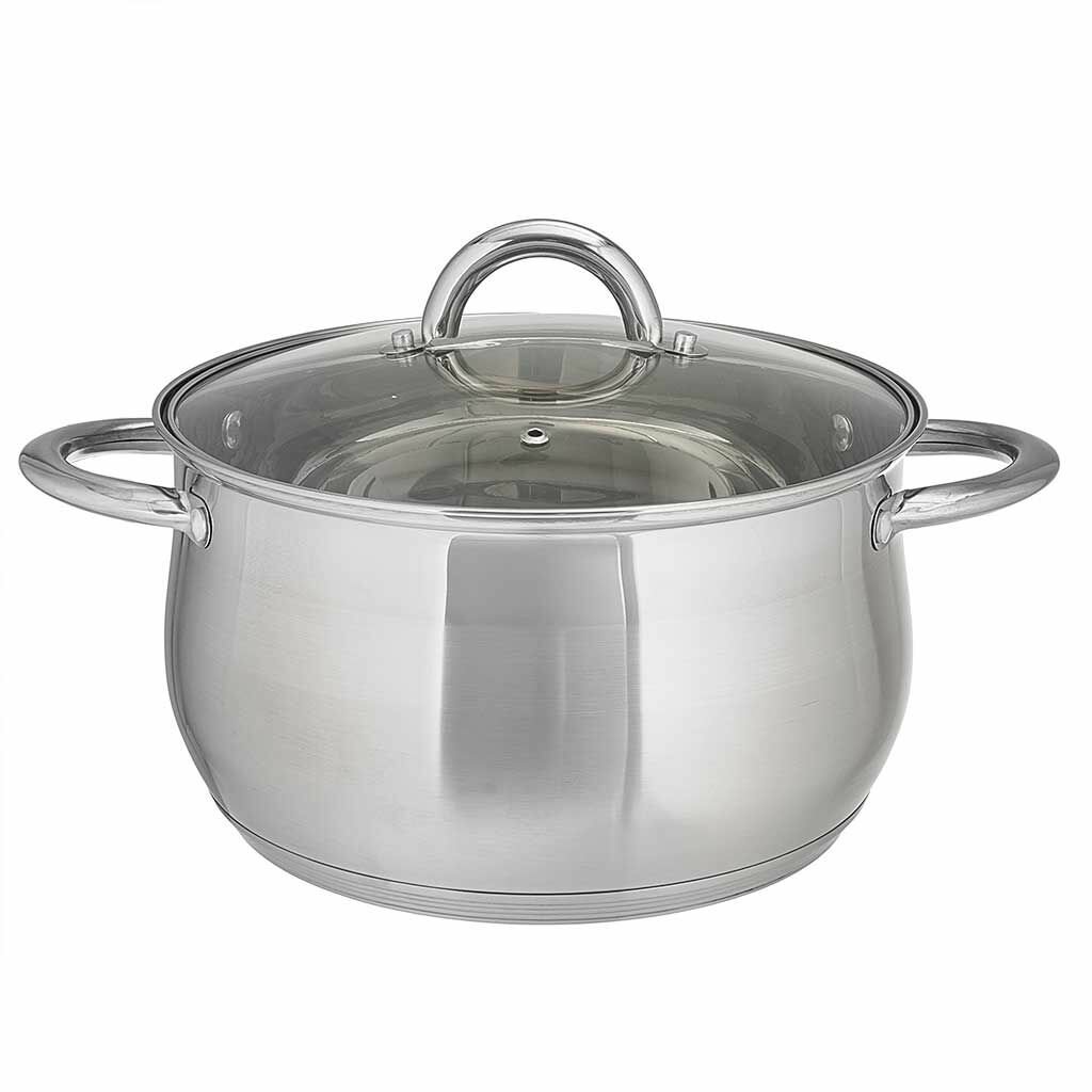 Кастрюля WEBBER BE-351/2 из нерж стали со стеклянной крышкой 1,9 л, серия AURORA