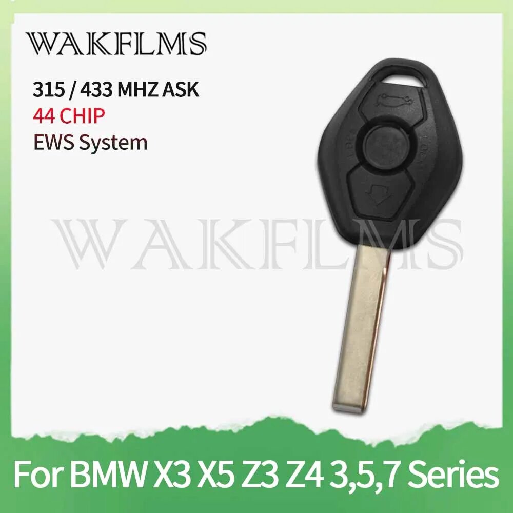 Ключ для BMW X3 X5 Z3 Z4 3 5 7 Series, 315 МГц, ID44 Chip, No Groove