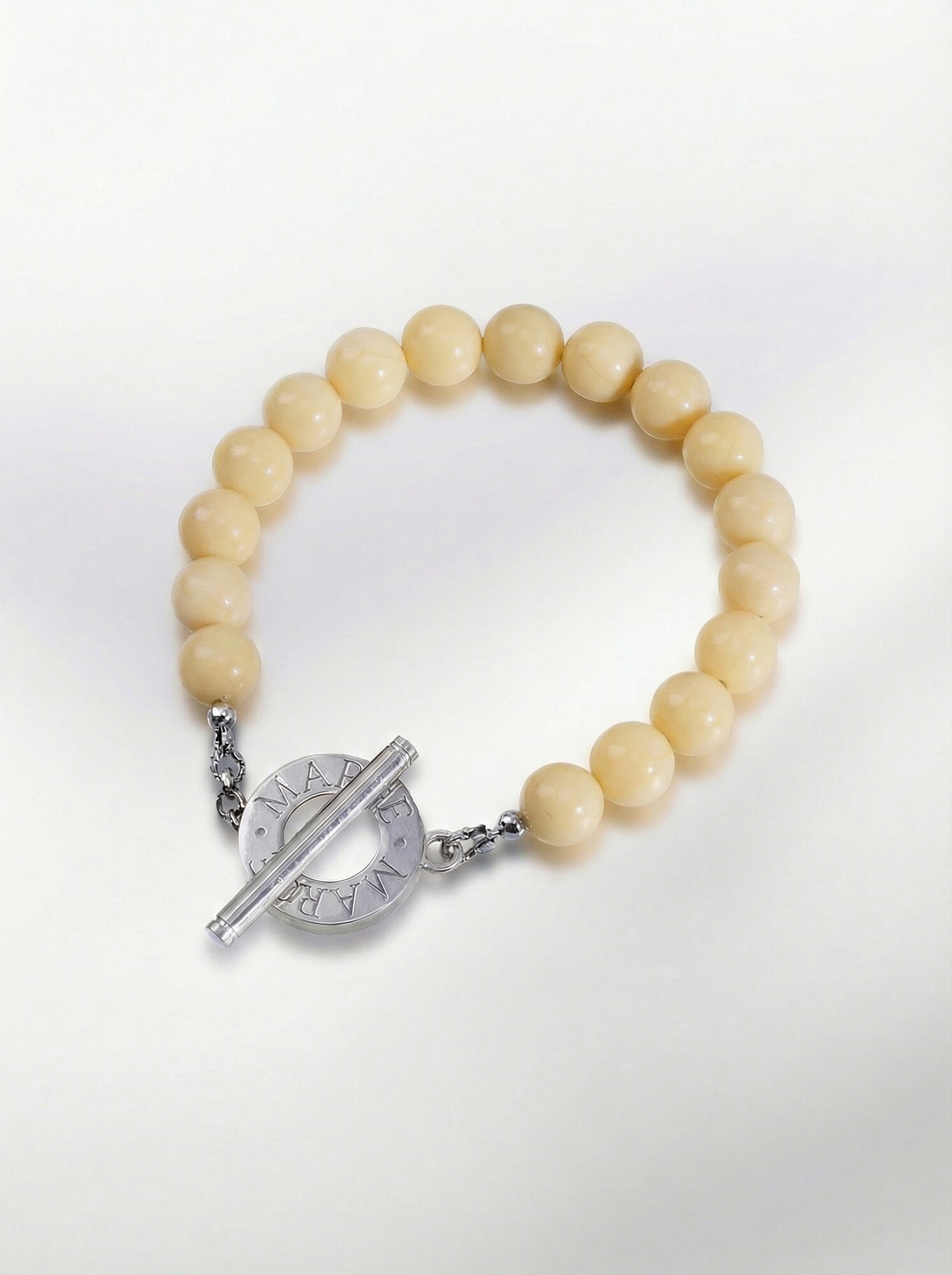 Браслет-цепочка, серебро, 925 проба, родирование, нефрит