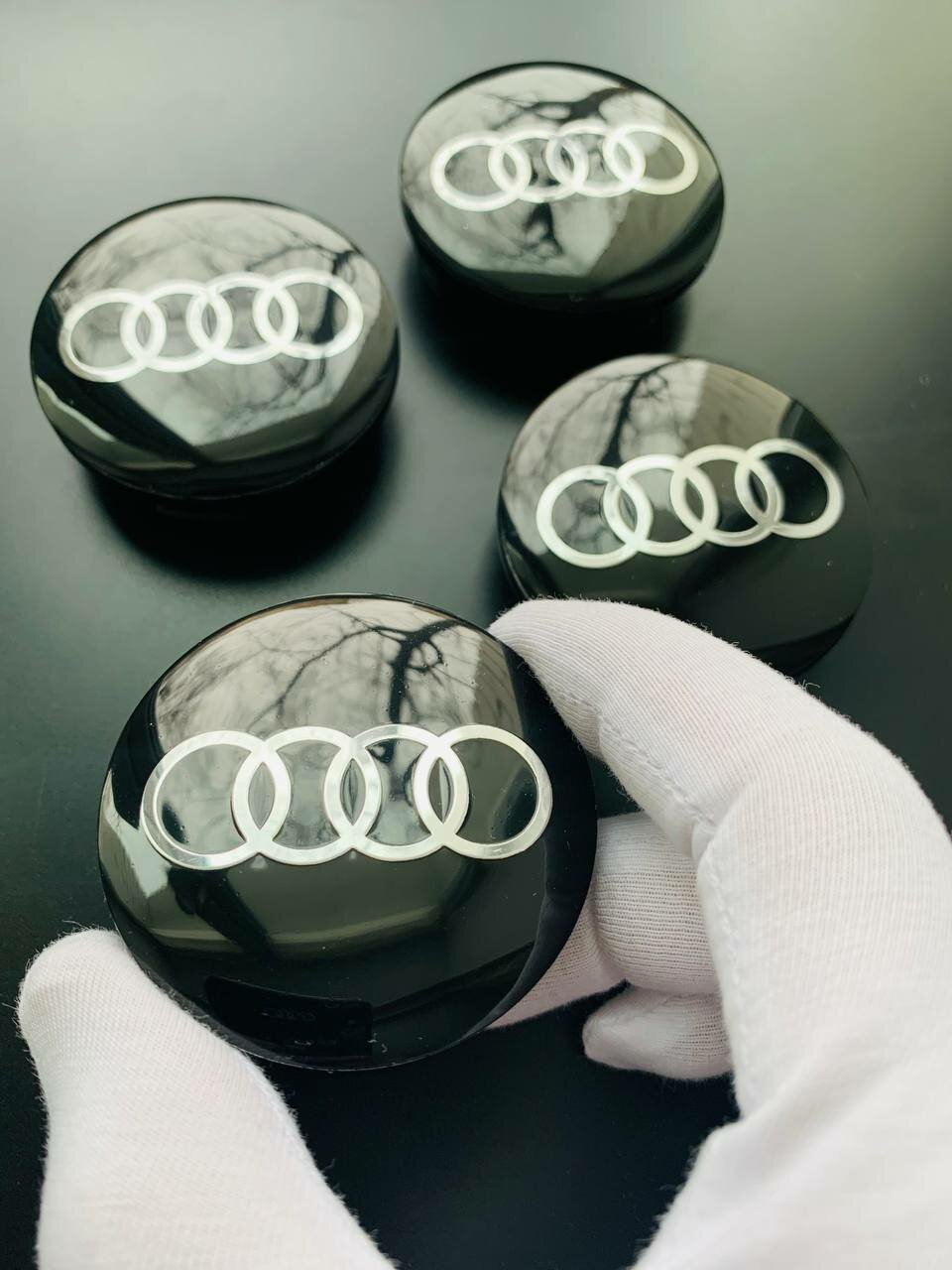 Колпачки на литые диски Skad Audi 56/52 мм черный. Заглушки на колесные диски Скад Ауди 56мм 4шт