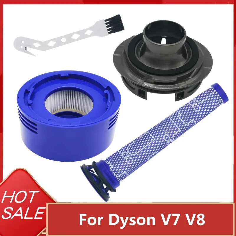 Фильтр и щетка для Dyson V7 V8, синий, 4 шт.