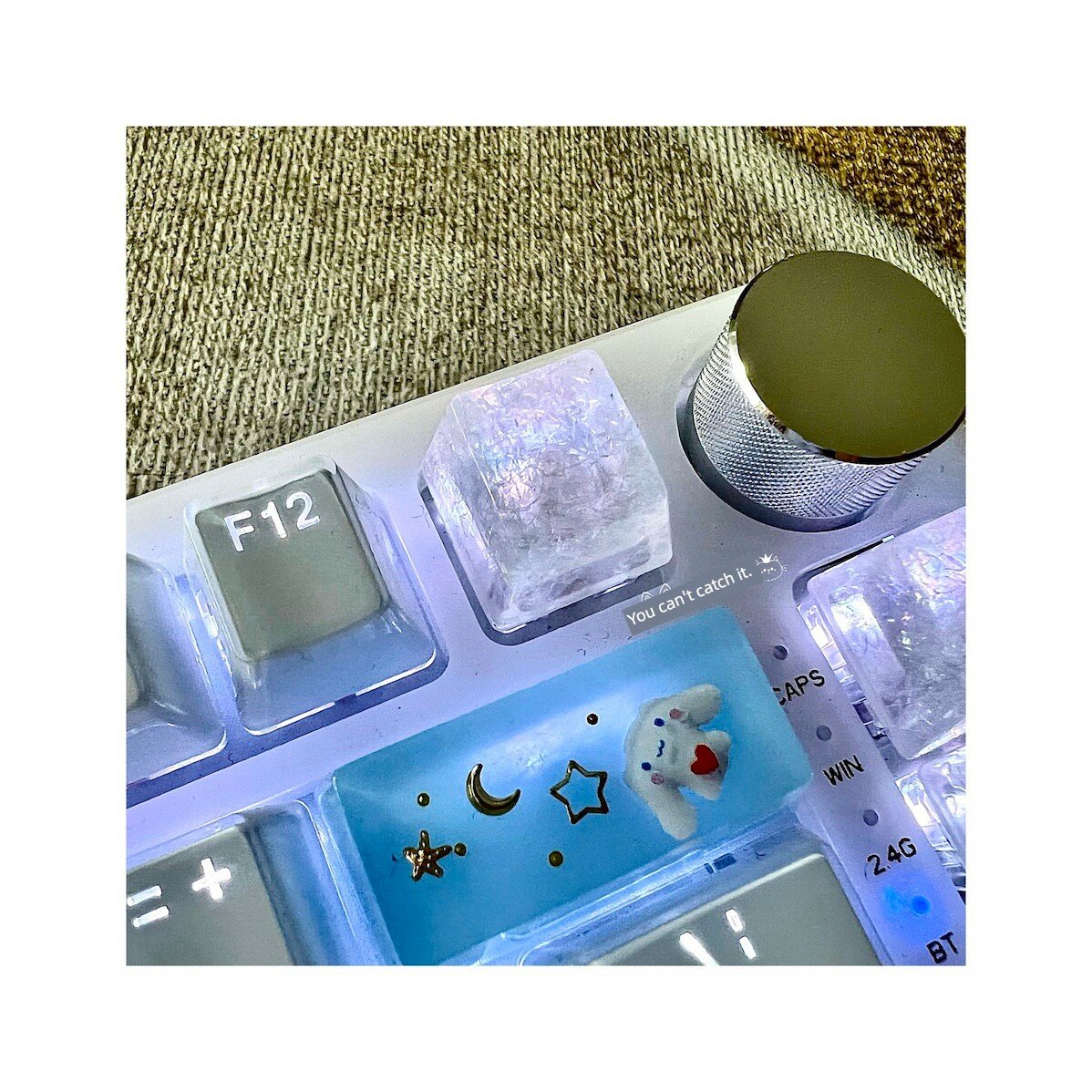 Оригинальные кейкапы «Ледяные кристаллы», персонализированные механические кейкапы из смолы с перекрестной осью,