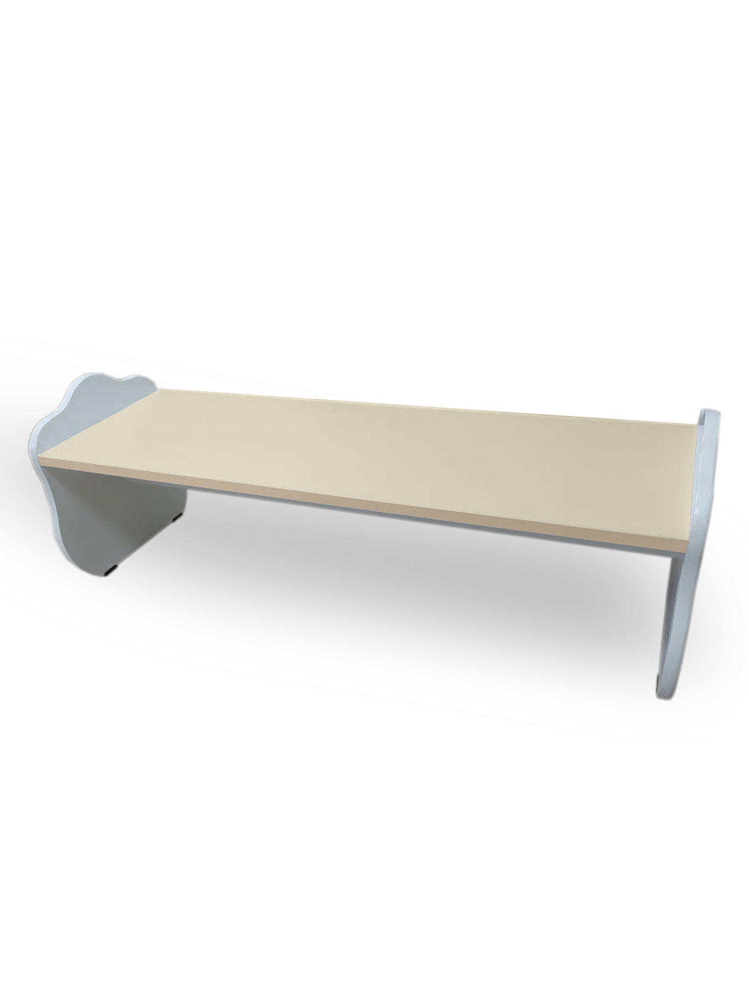 Скамейка детская для детского сада и раздевалки бежевая