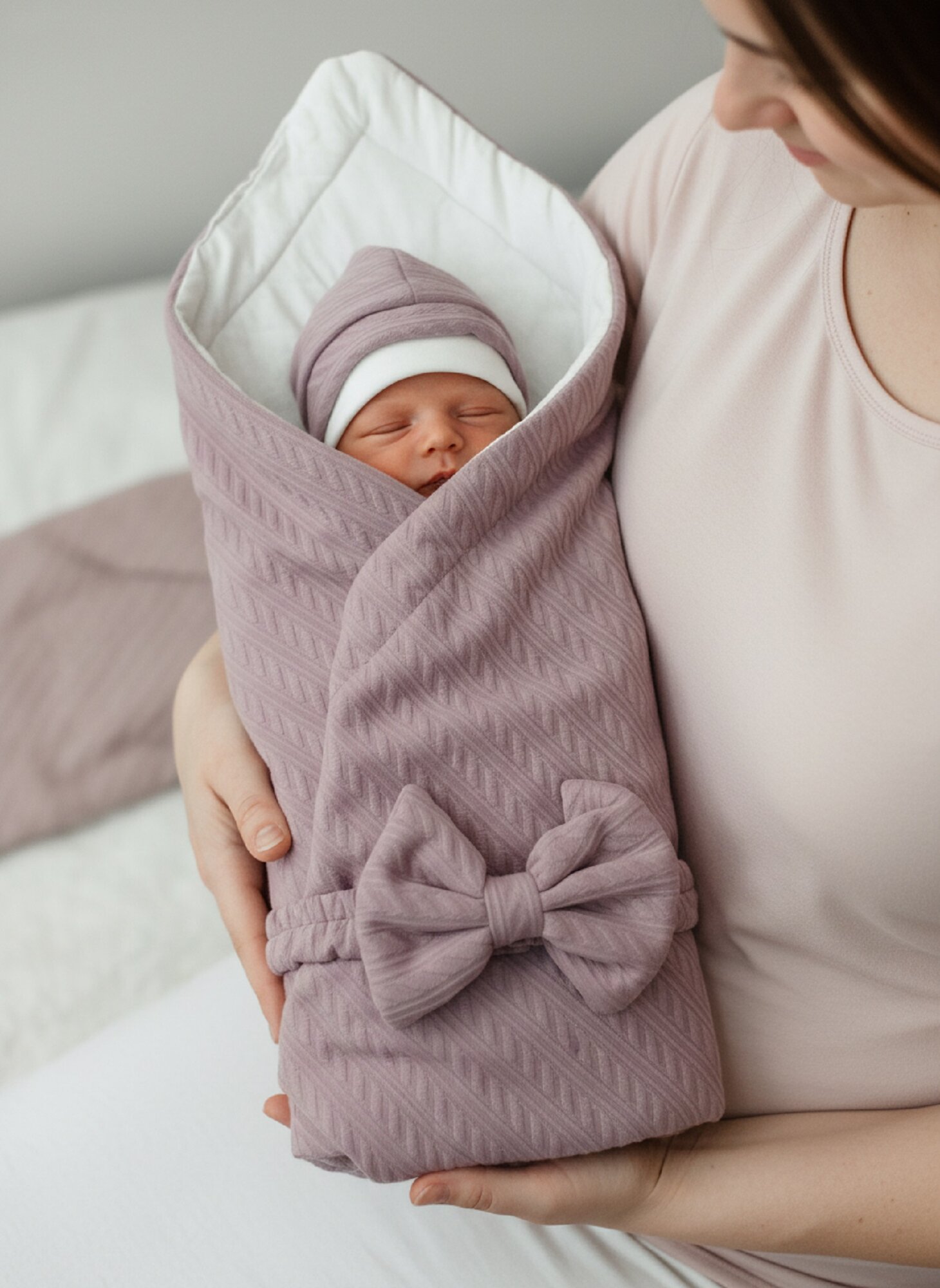 Комплект на выписку " Нежность" из 4 предметов (пудра)