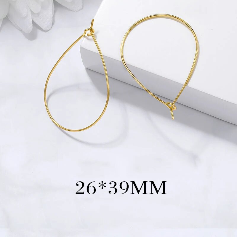 Латунные серьги-кольца 24-каратное золото TARIN THOMAS 2582-26x39MM