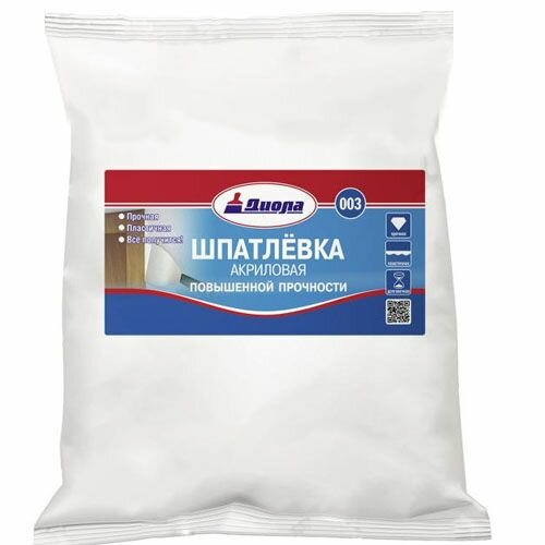 Шпатлевка акриловая Диола влагостойкая, интерьерная, Д-003, пакет весом 2.0 кг (4207)