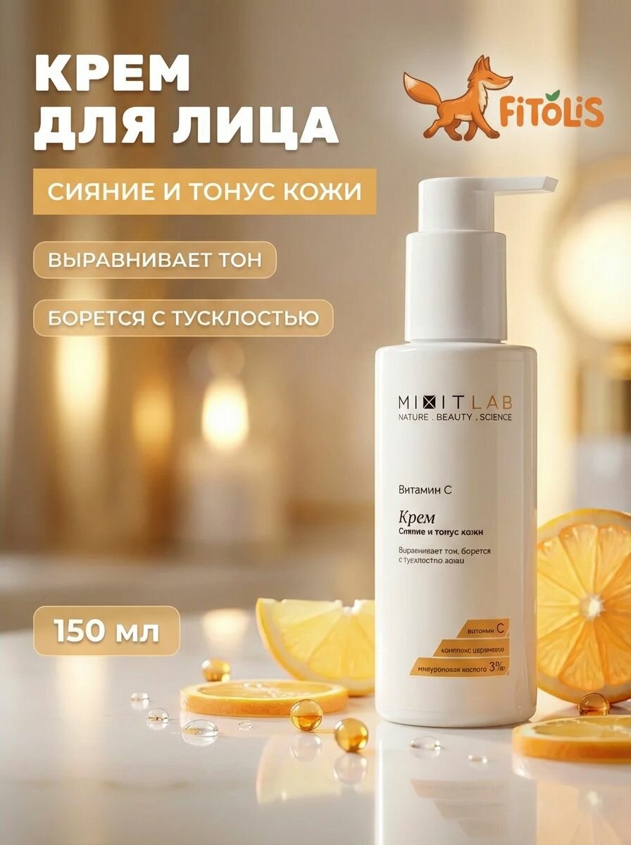 Крем для лица Сияние и тонус с витамином С и церамидами,150 мл