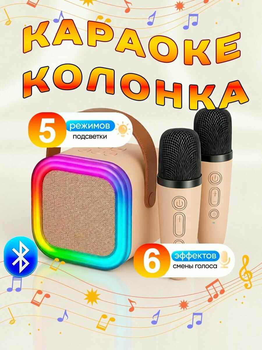 Караоке колонка с двумя микрофонами детская