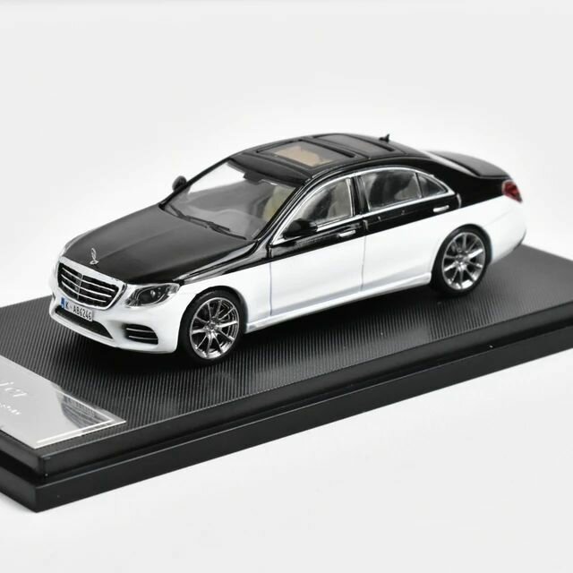 Машинка коллекционная Master 1:64 Mercedes Benz S450 (W222) White Black 64MAS0183