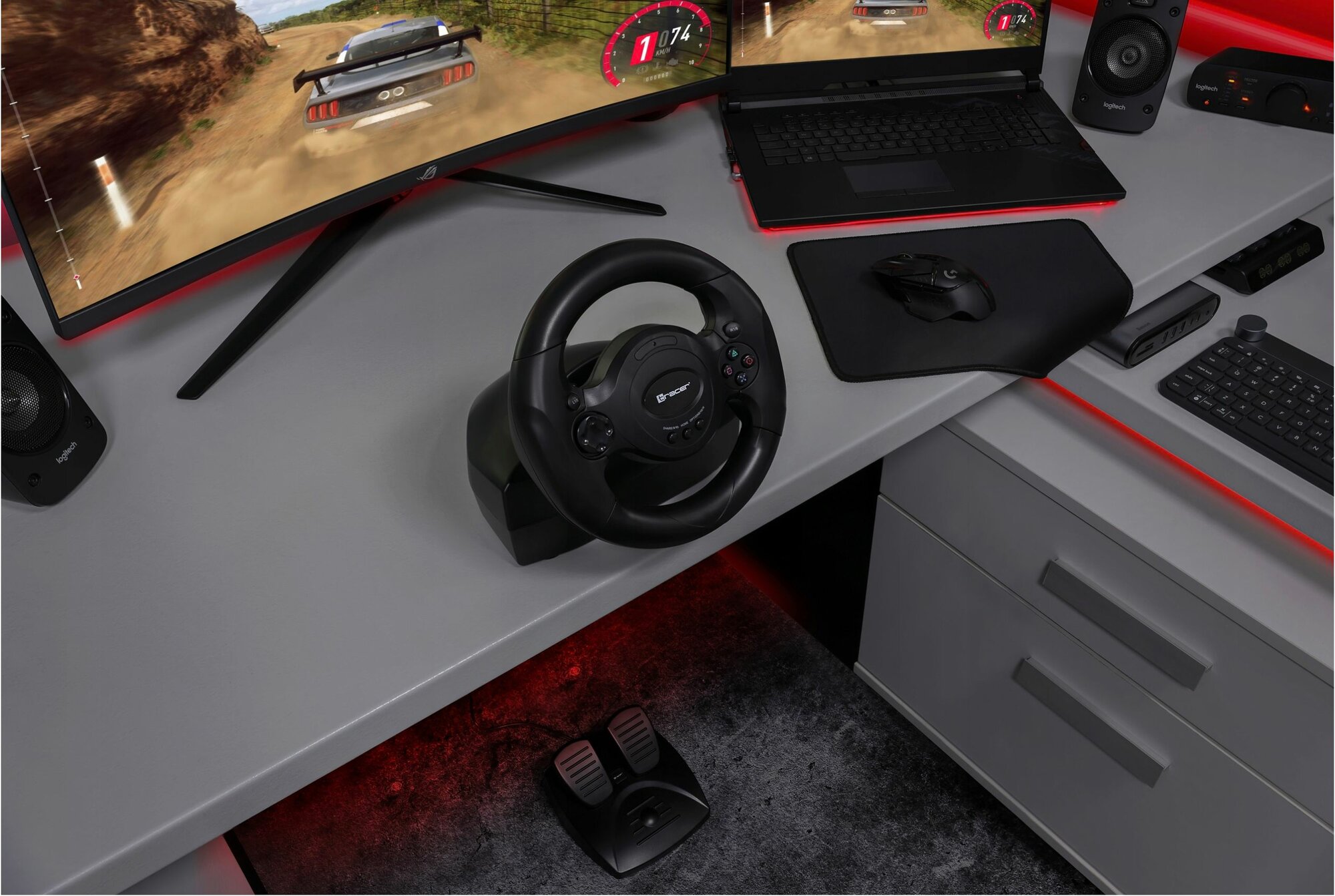 Руль TRACER SimRacer 6-в-1 для ПК, PS4, PS3, Xbox One, Xbox 360, Switch, педали, шестерни