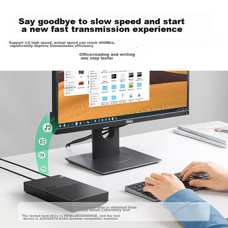 Lulian USB3.0 External Hard Drive Enclosure, 2.5/3.5 Inch, Compatible with Laptops And Desktop Computers, SATA Interface, for SSD And Mechanical Hard Drives