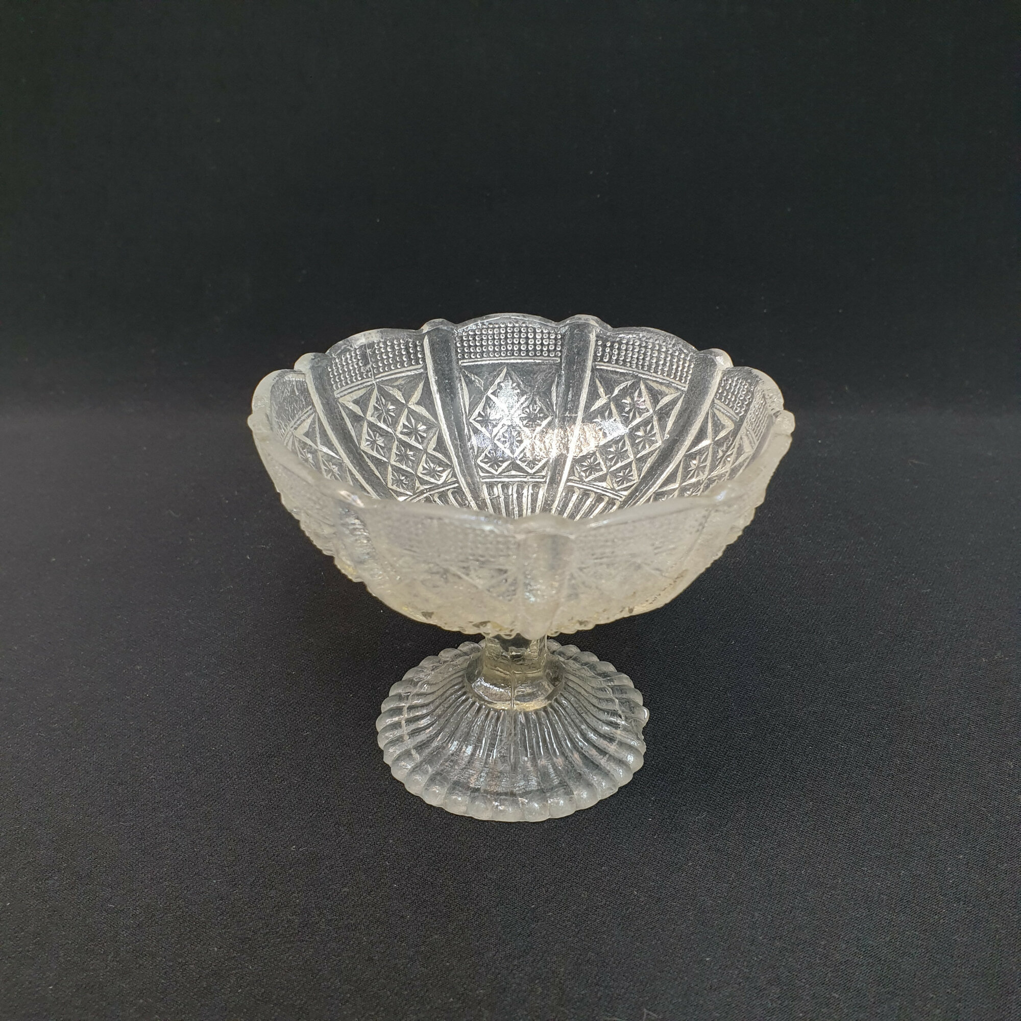Антикварная креманка на ножке Мальцова, хрусталь, 200 мл.