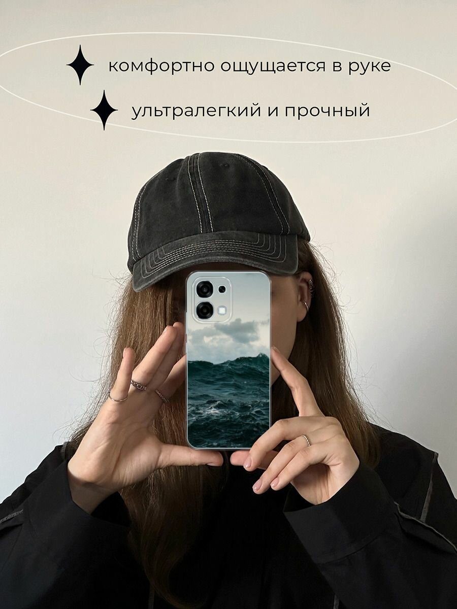 Силиконовый чехол на Oppo A6 Pro / Оппо A6 Про с принтом Волны 11 — фото 1