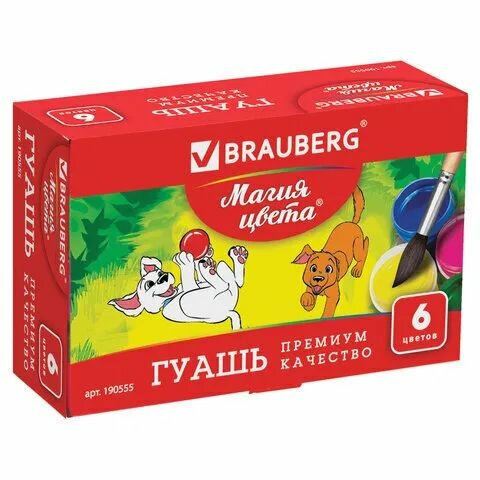 Гуашь 6 цветов по 20 мл