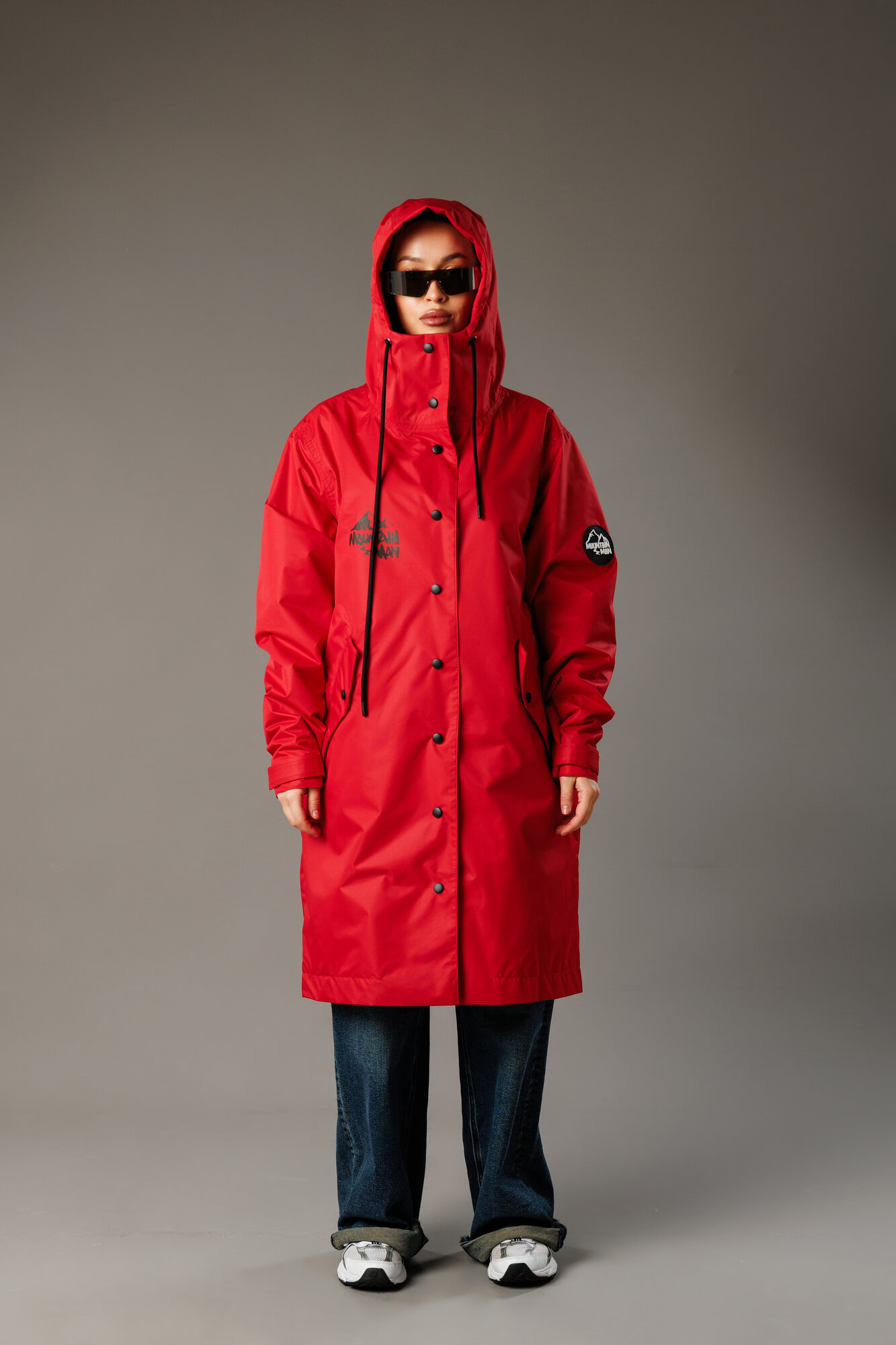 Плащ-дождевик красный, l/xl