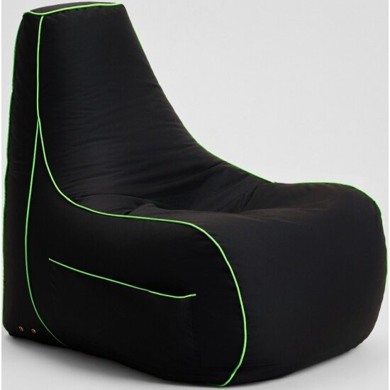Кресло-мешок Mypuff Игровое GAME ZONE бескаркасное, оксфорд, черно-салатовое (respawn_696_695)
