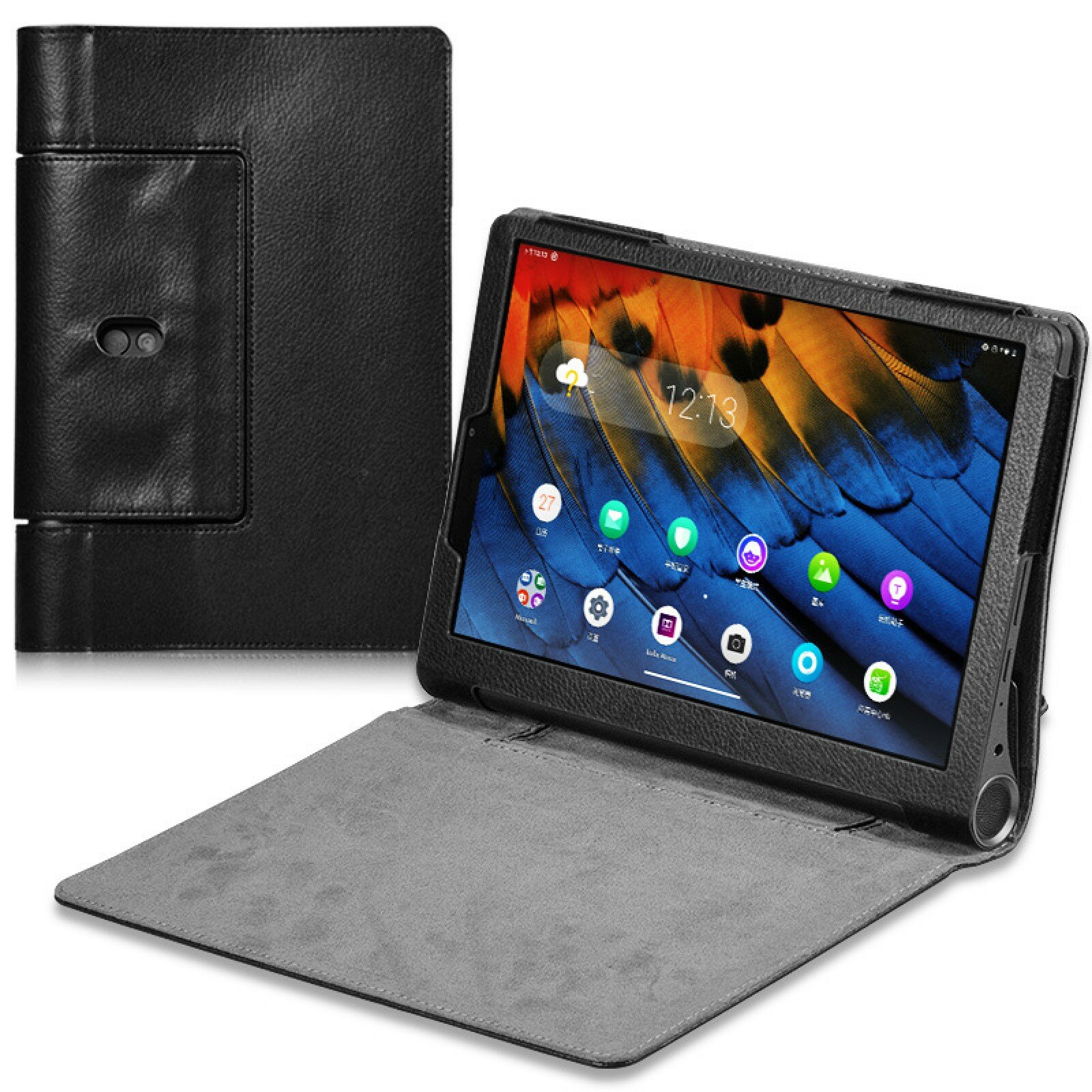 Чехол-обложка MyPads для Lenovo Yoga Smart Tab YT-X705F 64Gb с подставкой черный