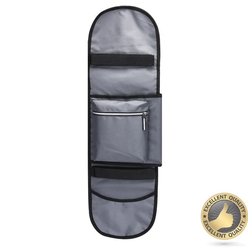 Чехол для скейтборда серый для спортивного инвентаря с карманом и плечевым ремнем