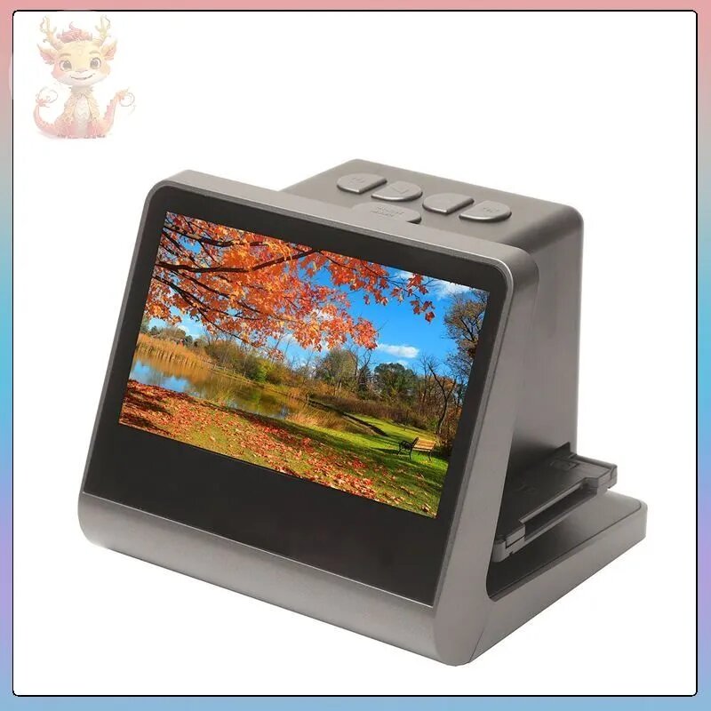 Слайд-сканер для фотопленок и негативов, цветной дисплей, USB, черный, белый