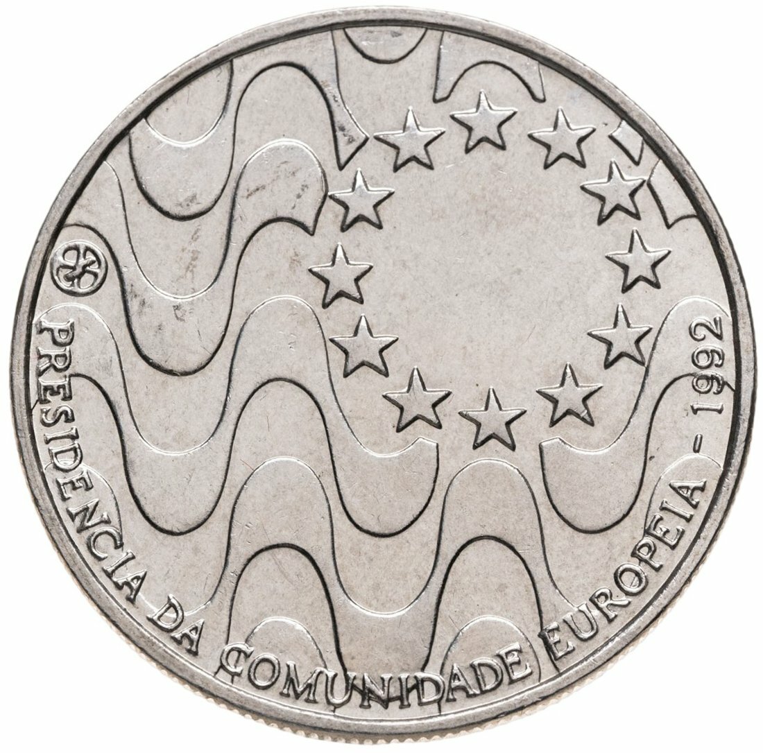 Португалия 200 эскудо escudos 1992 Председательство Португалии в Евросоюзе, Мельхиор медь-никель, в сохранности AU