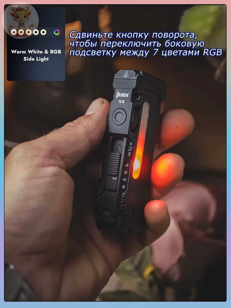 Wuben X4 Фонарь-прожектор 1500LM Max 3400mAh 3-Mode Control System Влагозащищенный — фото 1