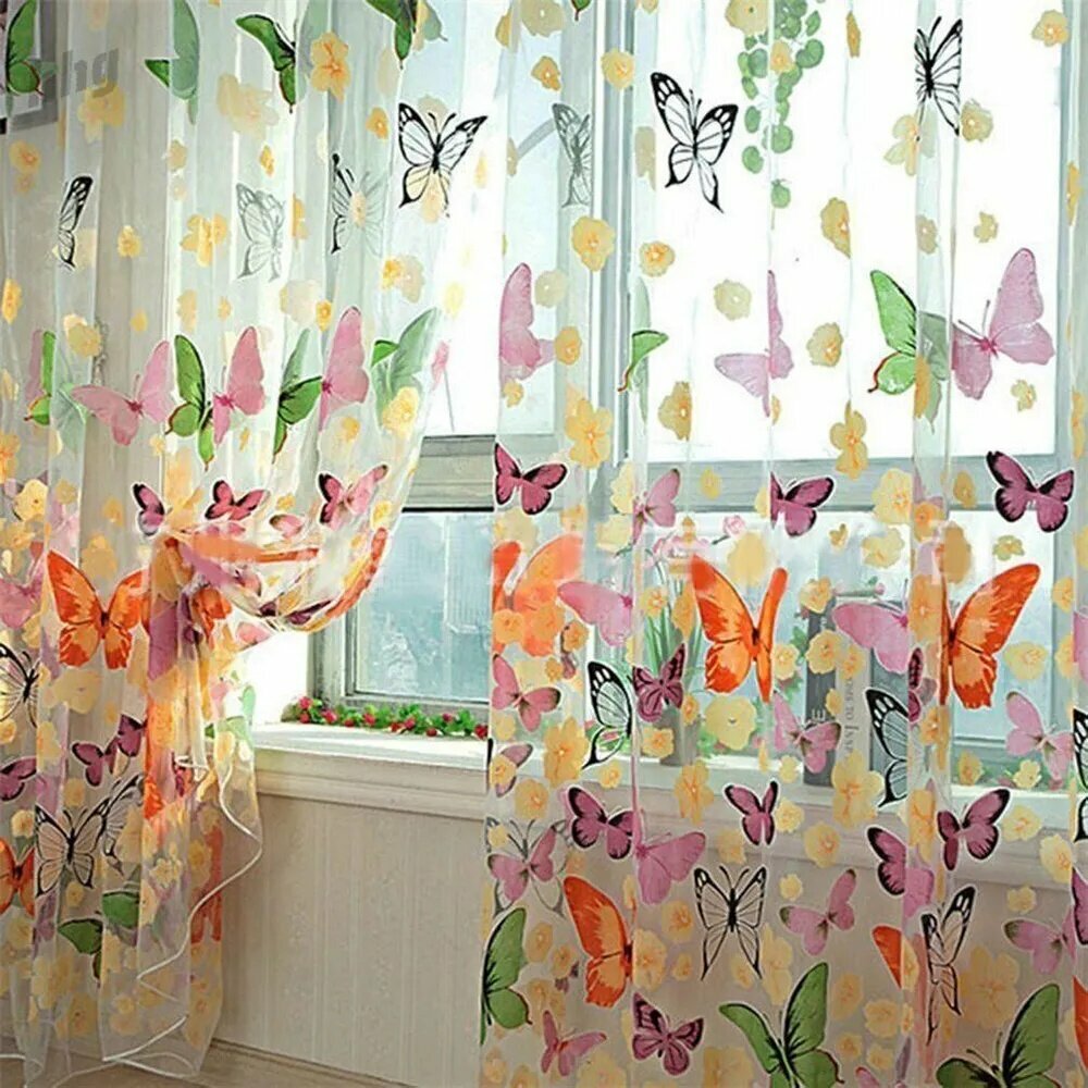 Тюль 100x200 см разноцветный