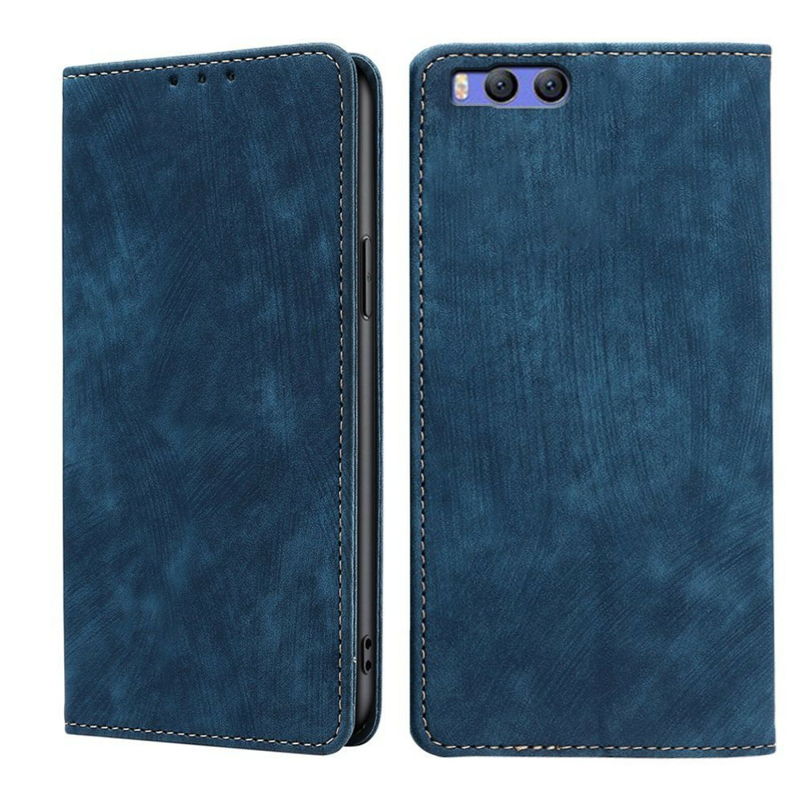 Чехол-книжка MyPads для Xiaomi Mi 6 синий из искусственной кожи мягкое прикосновение