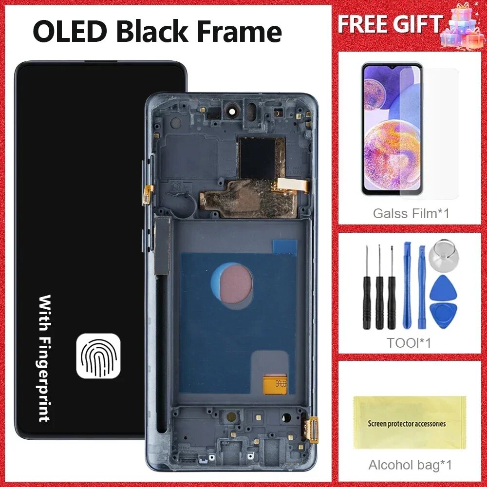 Экран AMOLED Note 10 Lite для Samsung Galaxy Note 10 Lite N770F N770F/DS N770F/DSM OLED Black Frame