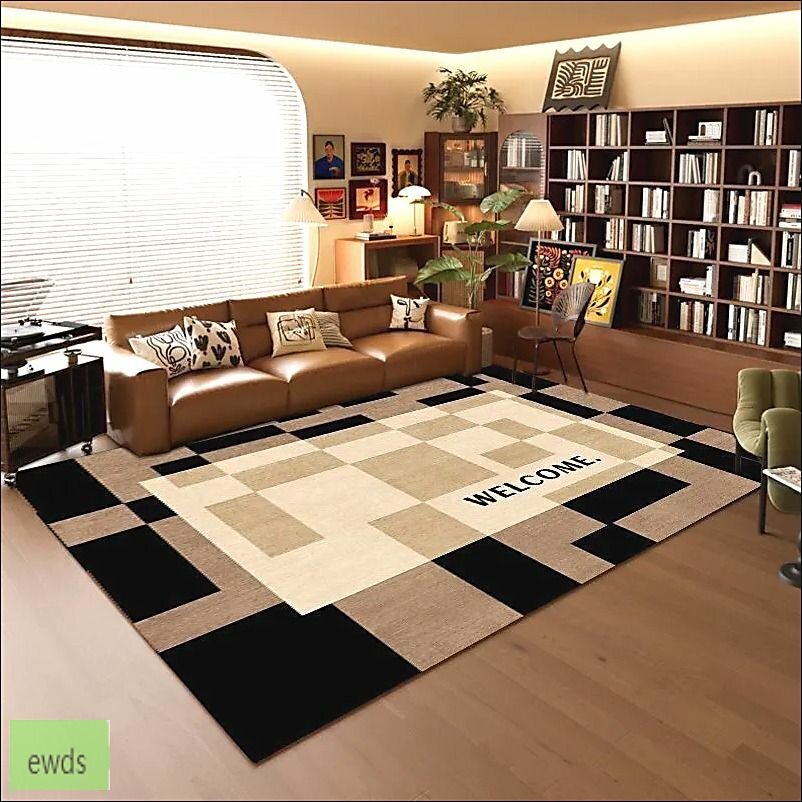 Ковер безворсовый геометрический принт 200x400 см