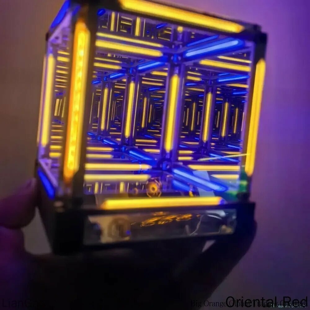 Электронная игра, настольная технология, атмосферный свет, четырёхмерный космический гиперкуб, креативный настольный ночник