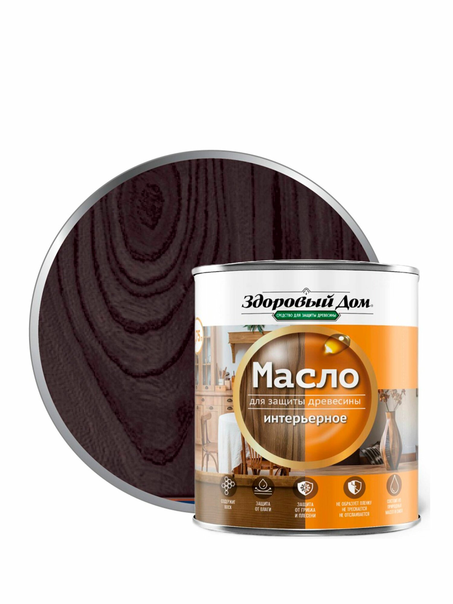 Лакра Масло интерьерное, Здоровый Дом, венге, 0,75 л