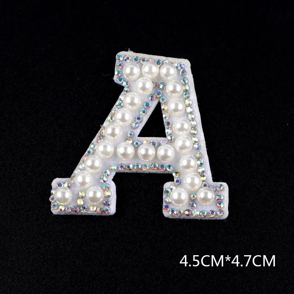 Наклейка буква A, бисерная, 4.5x4.7 см, цвет A