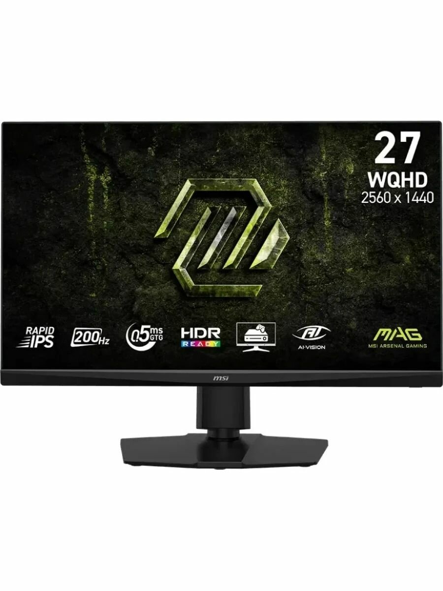 Игровой монитор MSI MAG 272QPF E20, разрешение 2560×1440 пикселей, матрица IPS, 27", 200Гц, чёрный