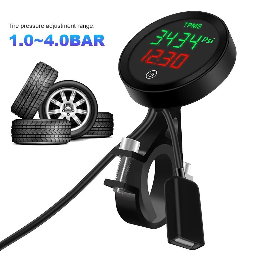 Манометр автомобильный TPMS с дисплеем, для легковых автомобилей, 1 шт.