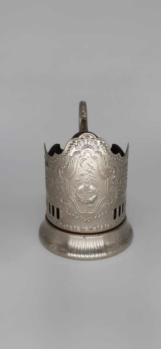 Подстаканник советский мельхиоровый "Советский космос". СССР, 60-80ые гг. Мельхиор.