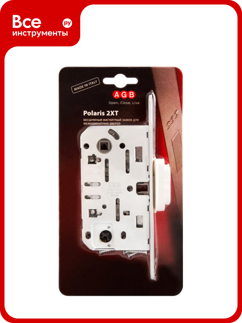 Межкомнатный замок AGB B06102.50.91.567 B04102, B05102 WC, белый с ответной планкой