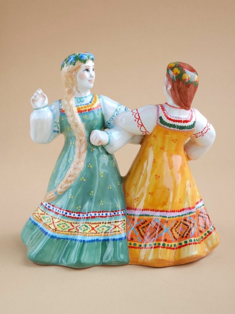 Колокол "Танцовщицы". Ярославская майолика. Керамика ручной работы. Сделано в России.