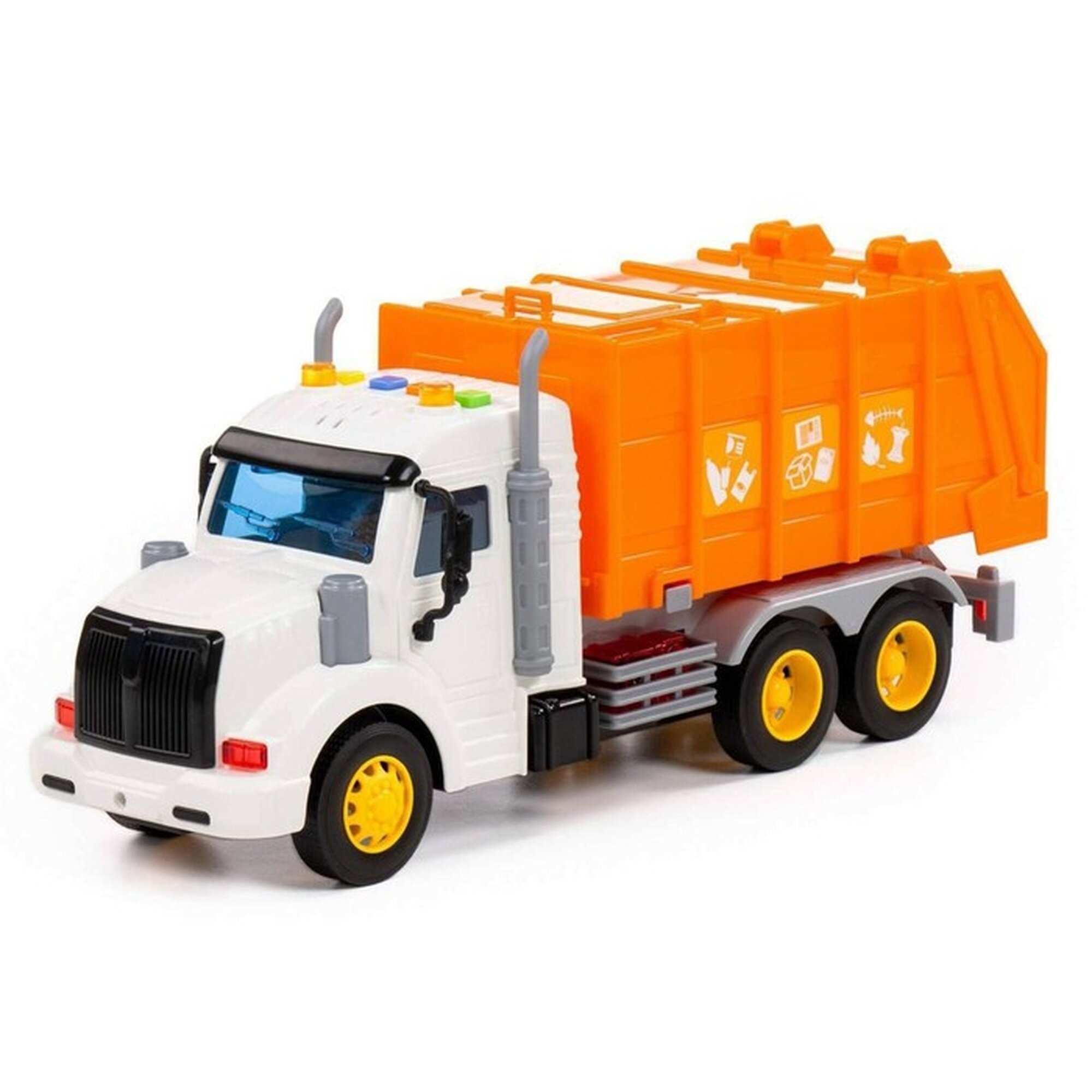 Автомобиль коммунальный "Профи" оранжевый, инерционный, со светом и звуком 86501 6257156