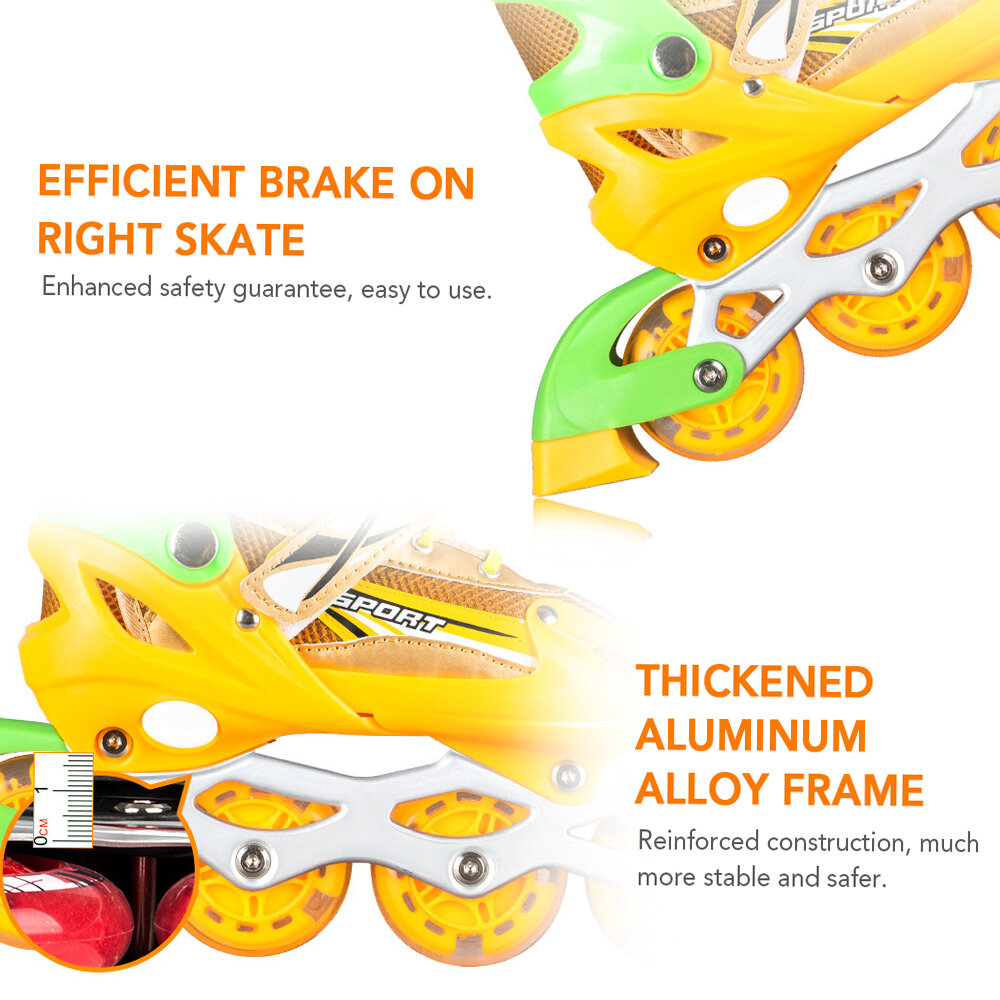 Регулируемые роликовые коньки с подсветкой колес для детей и взрослых, роликовые коньки для фитнеса в помещении и на открытом воздухе