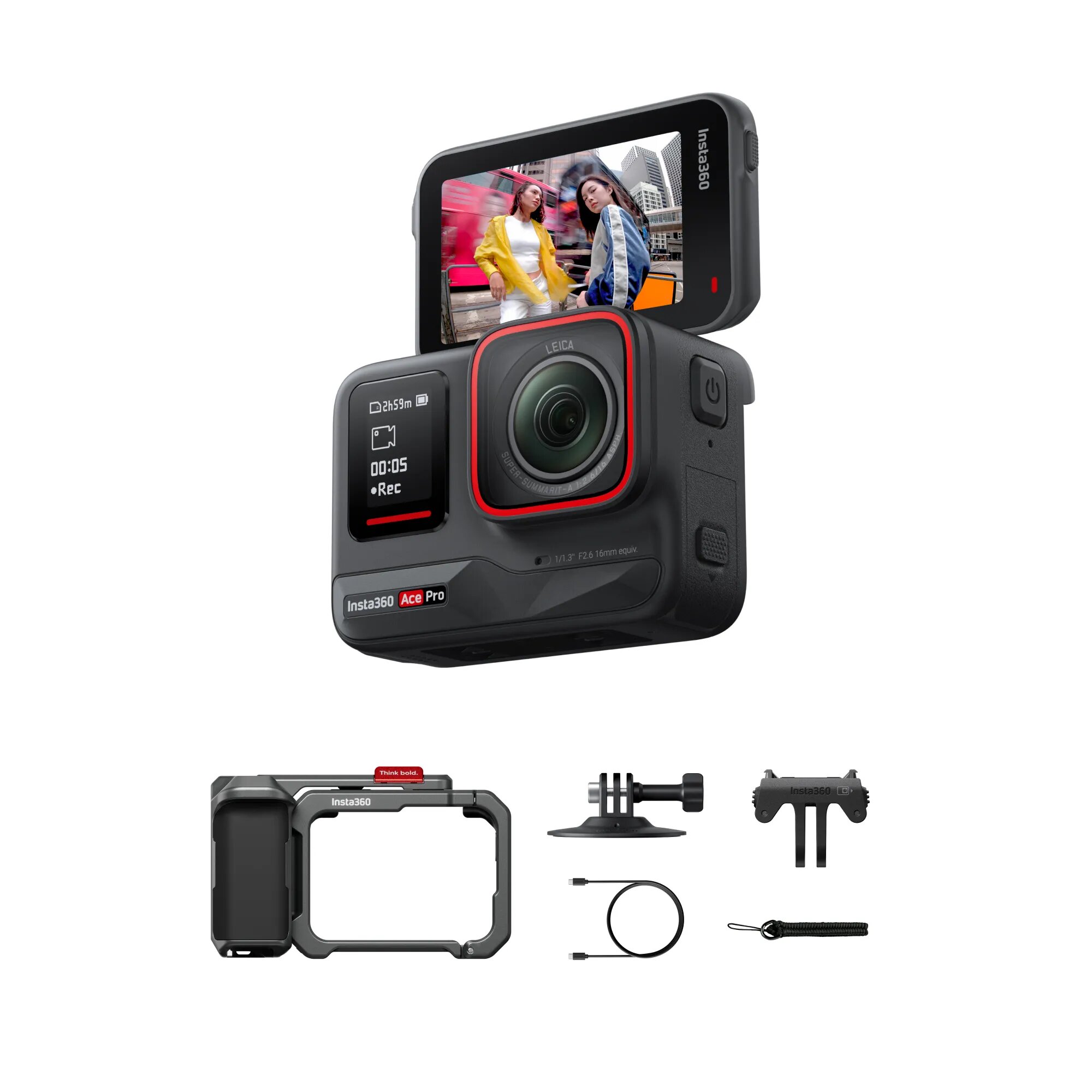 Экшн-камера Insta360 Ace Pro Xplorer Bundle матрица 1/1.3, запись 8K видео, поддержка Active HDR и Slow Motion 4K120fps