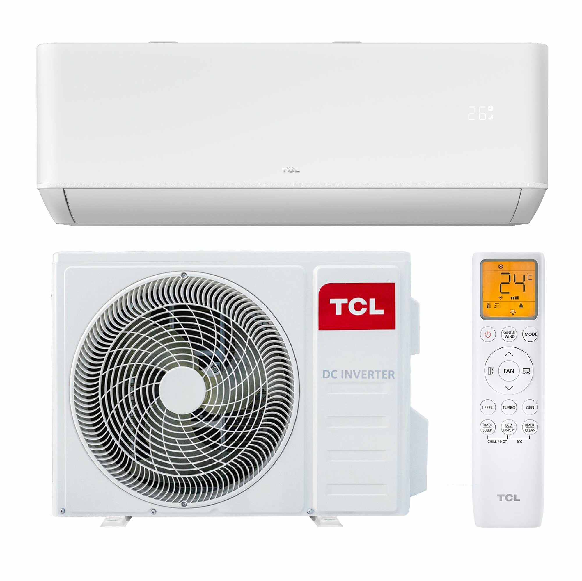 Сплит-система инверторная TCL "Gentle Cool" TAC-TP09INV/R, инверторная, A++, R32, 9 BTU, пульт ДУ