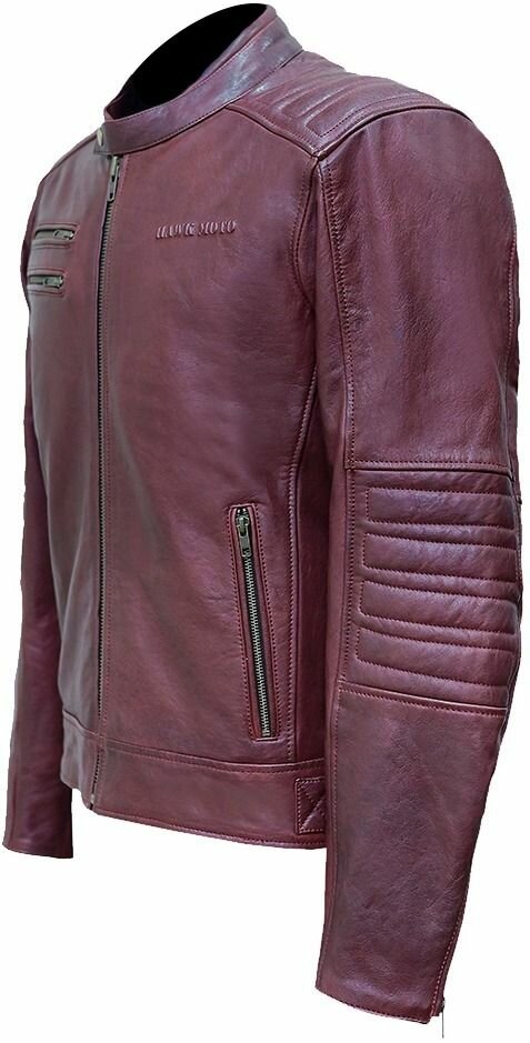 Мотокуртка кожаная Hawk moto Major / Бордовый (XL / Бордовый)