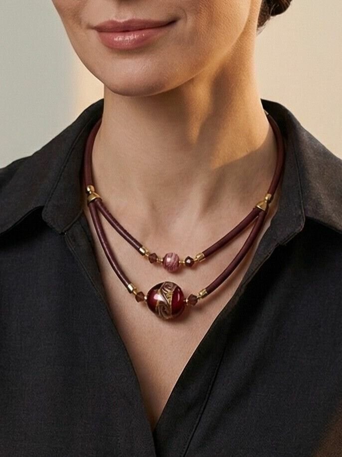 Колье, муранское стекло, стекло